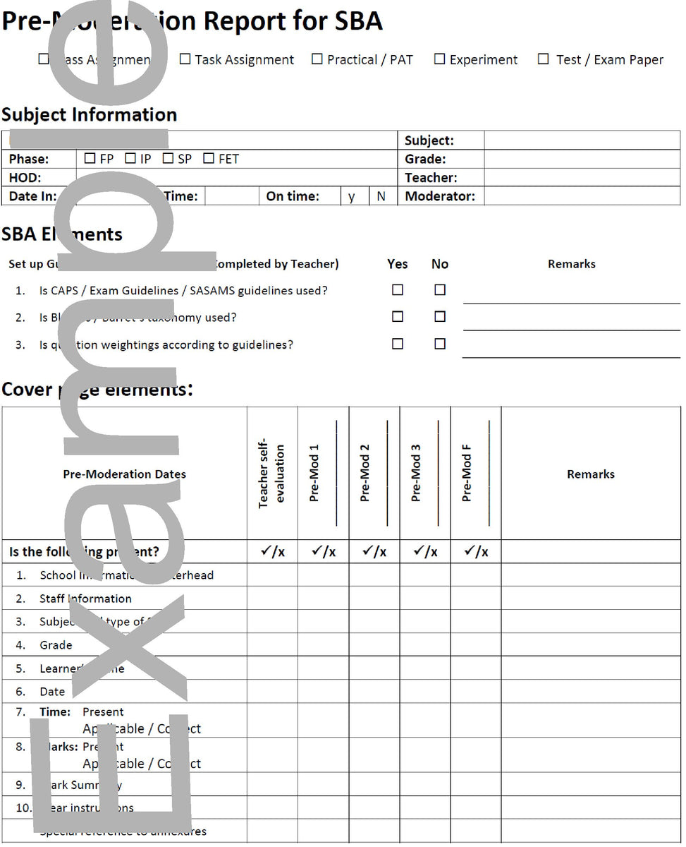 iK Admin SBA Pre-Moderation Report PDF – iKnowThat
