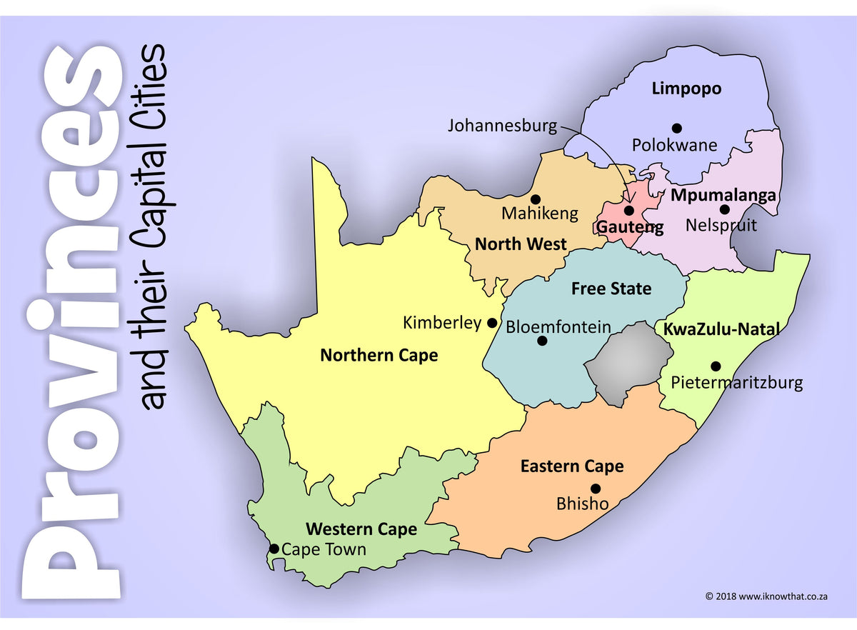 iK Poster SS Provinces and Capitals A3 Printed and Laminated – iKnowThat