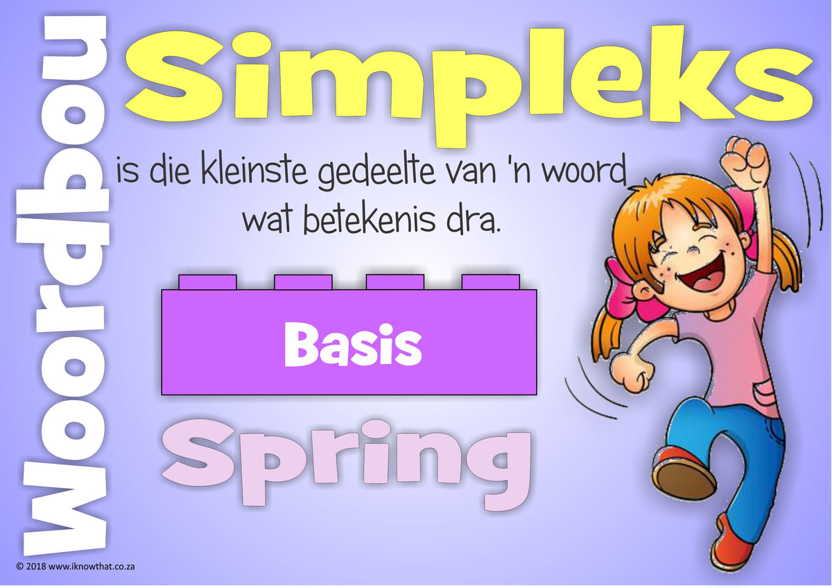 Plakkaat Afrikaans Woordbou Simpleks A3 Gedruk en gelamineer – iKnowThat