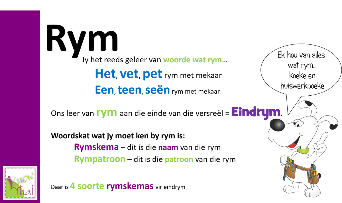 iK PowerPoint Afrikaans Poësie Bou en Rym – iKnowThat